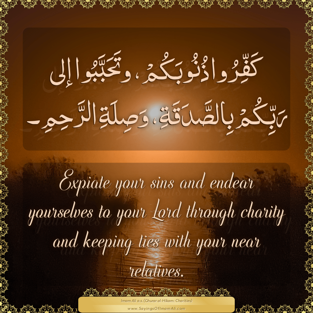 Sayings of Imam Ali (a.s) about: “ذُنُوبَكَ”