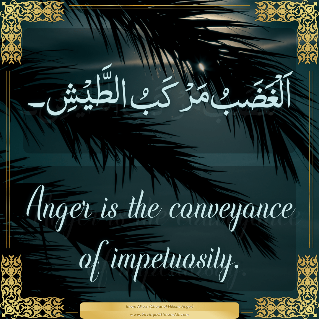 Sayings of Imam Ali (a.s) about: “impetuosity”