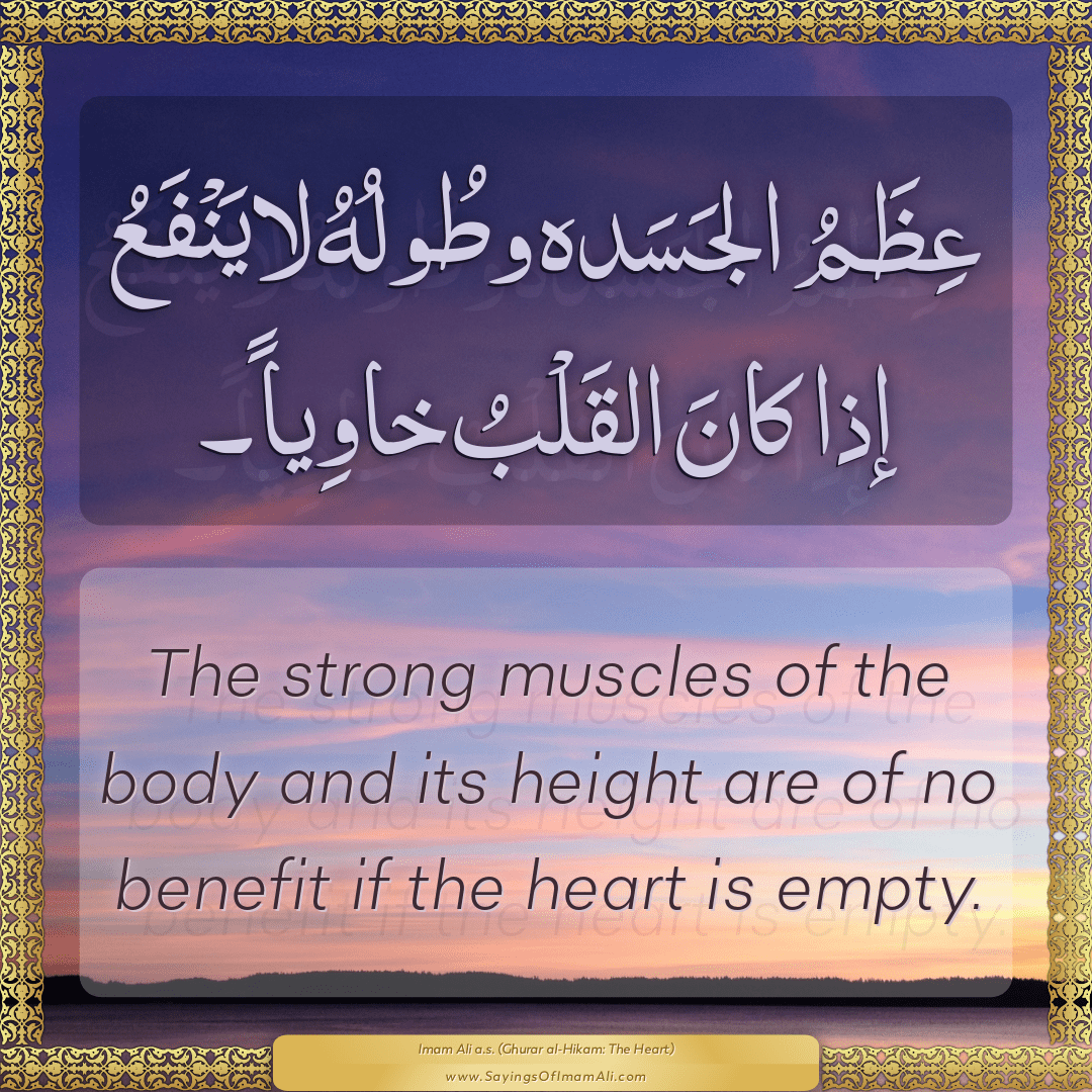 Sayings of Imam Ali (a.s) about: “muscles”