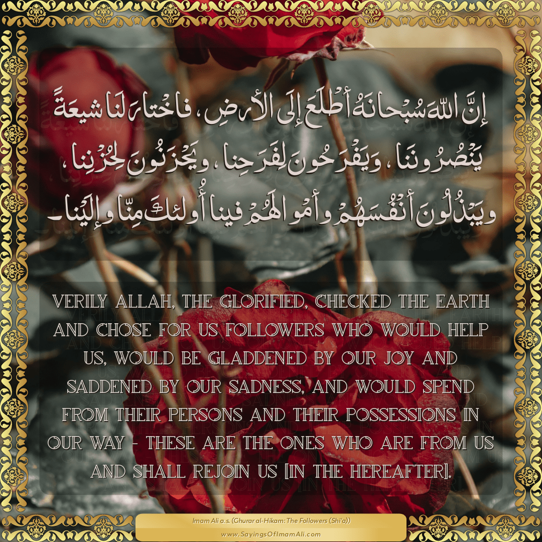 Sayings of Imam Ali (a.s) about: “checked”