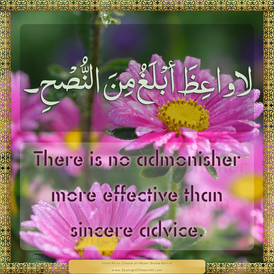 Sayings of Imam Ali (a.s) about: “admonisher”