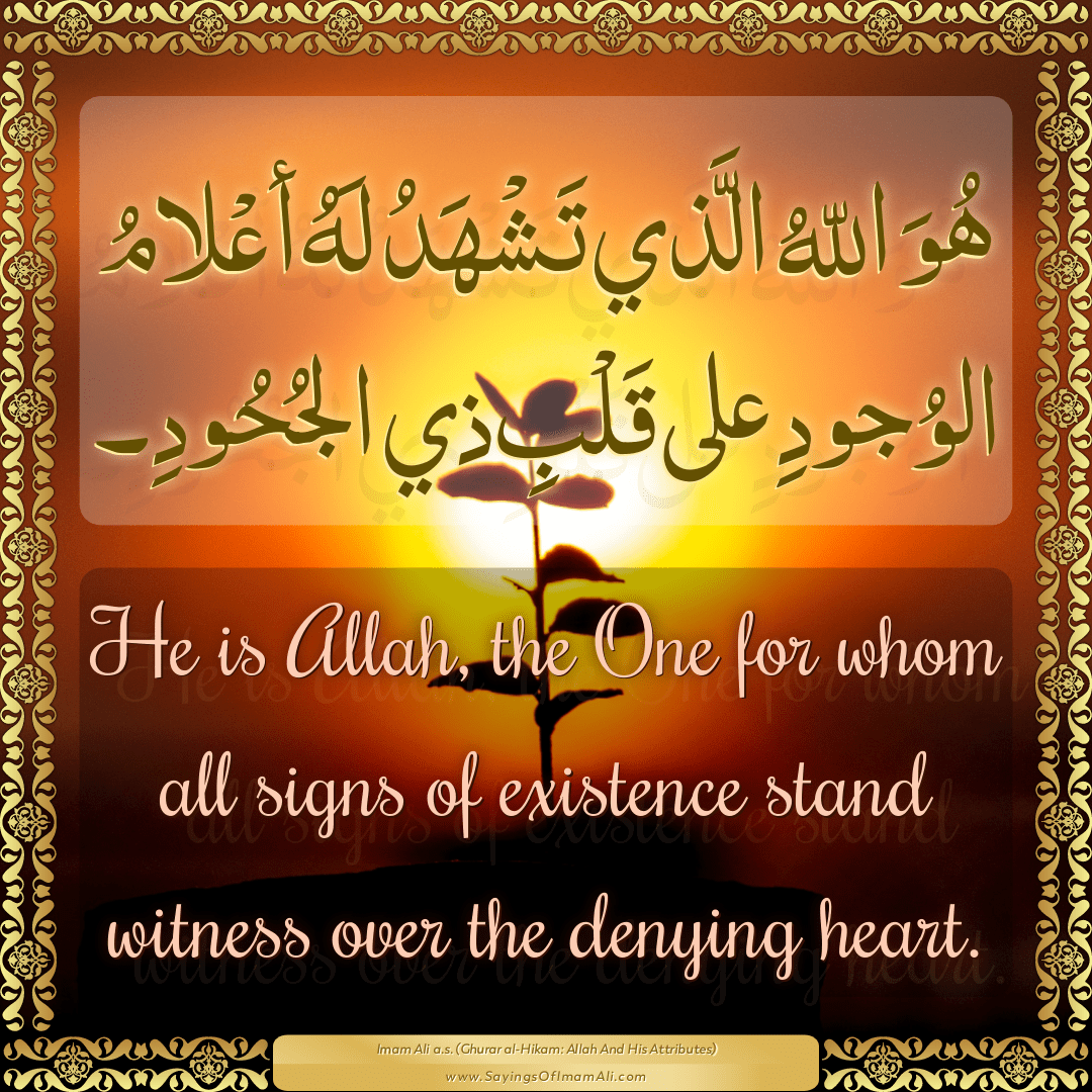 Sayings of Imam Ali (a.s) about: “existence”