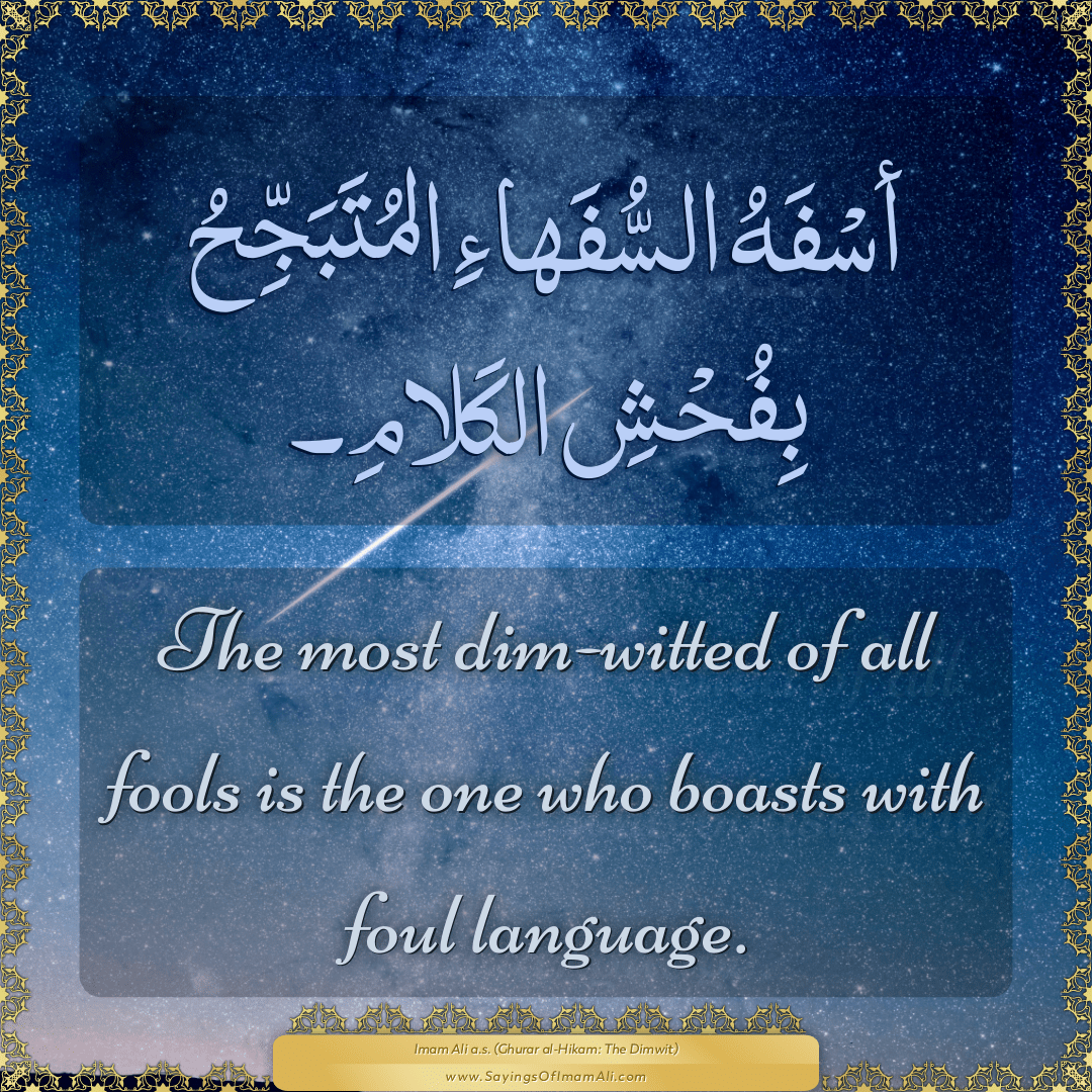 Sayings of Imam Ali (a.s) about: “السُّفَهاءَ”